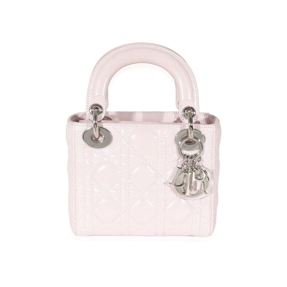Dior | Bags | Christian Dior Pink Metallic Cannage Mini Lady Dior ...